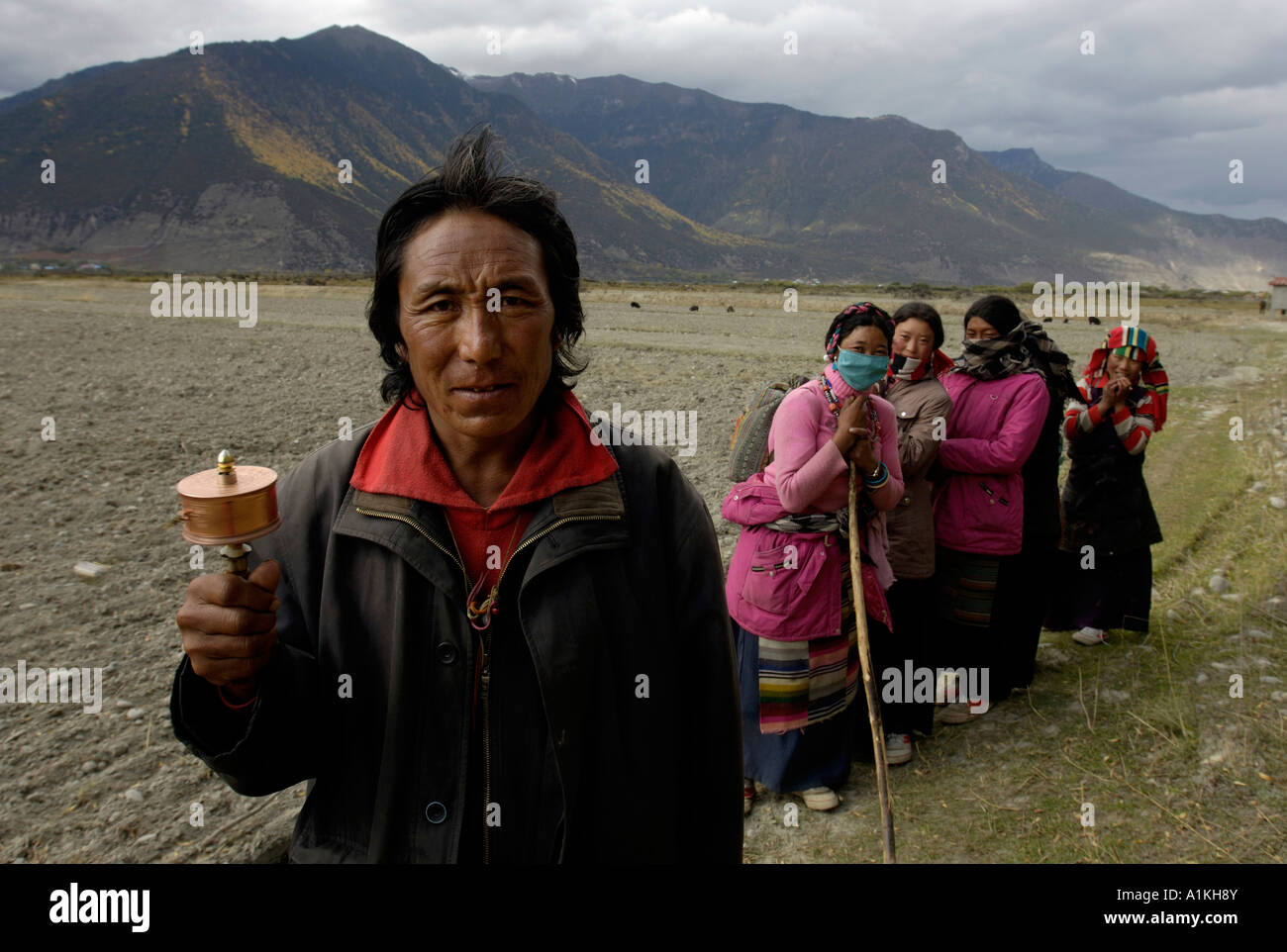 A group of Tibetan pilgrims in Nyingtri Tibet 24 OCT 2006 Stock Photo ...