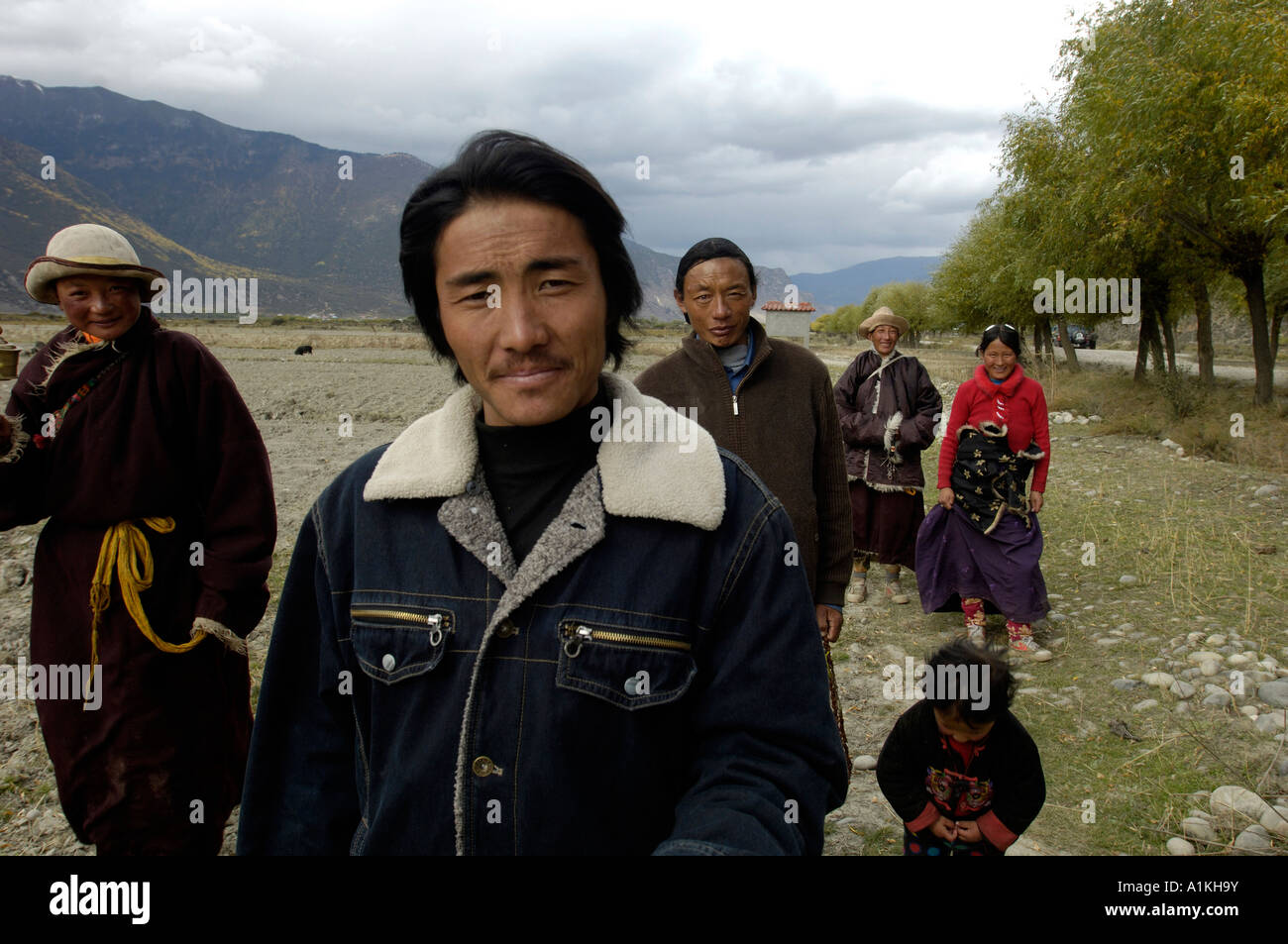 A group of Tibetan pilgrims in Nyingtri Tibet 24 OCT 2006 Stock Photo ...