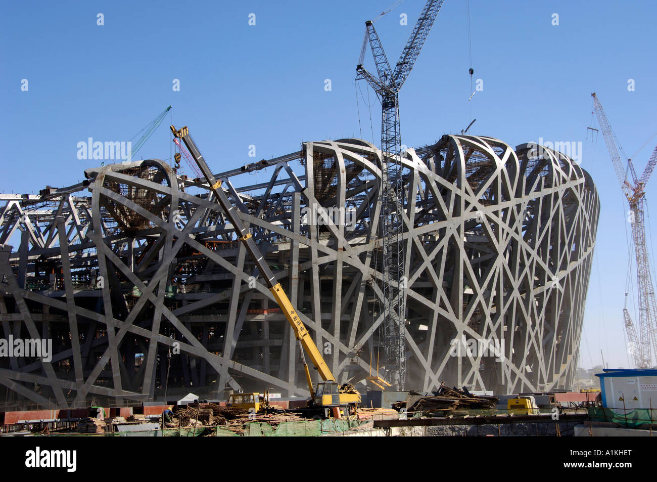 Construction Site of National Stadium for 2008 Olympic Games in Beijing ...