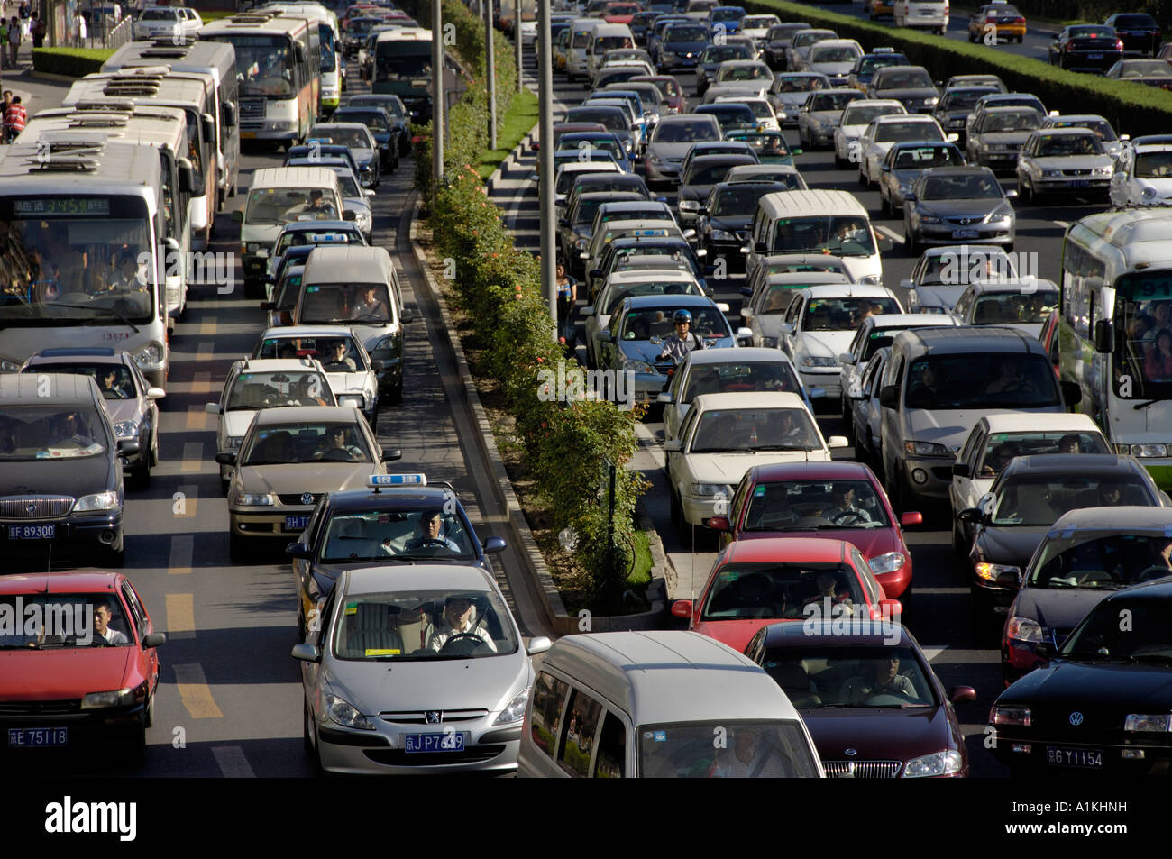 Worst traffic jam in Beijing. 20-AUG-2006 Stock Photo - Alamy