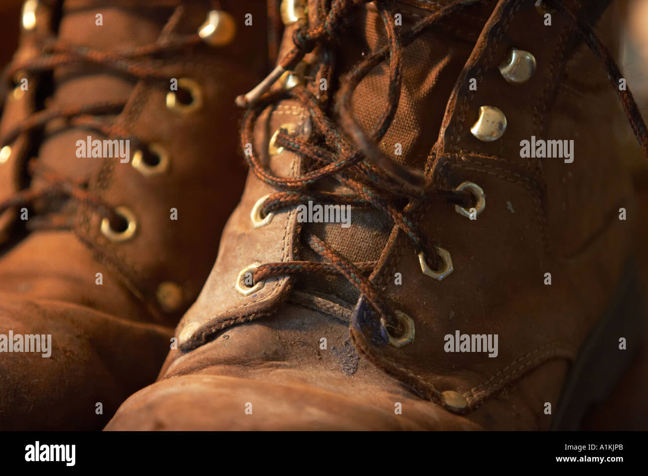 Worn leather boots hi-res stock photography and images - Alamy
