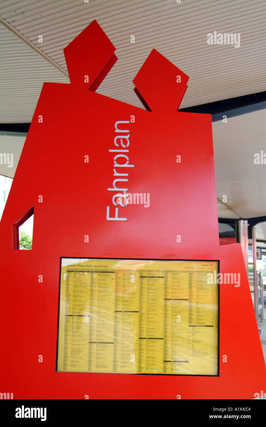 fahrplan timetable german train station Stock Photo - Alamy