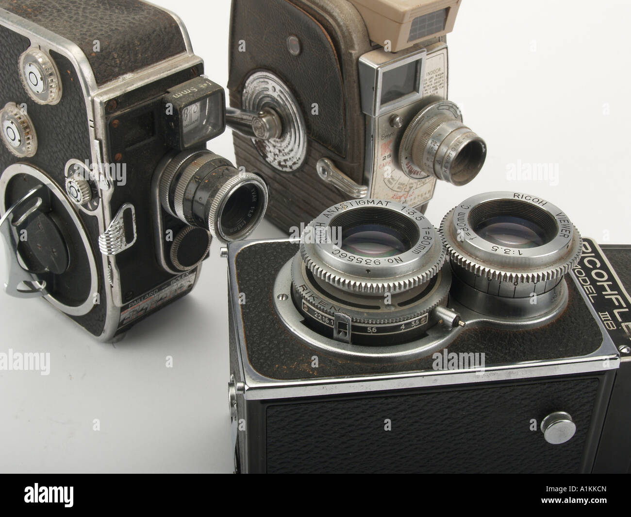 an assortment of old style film cameras Stock Photo - Alamy