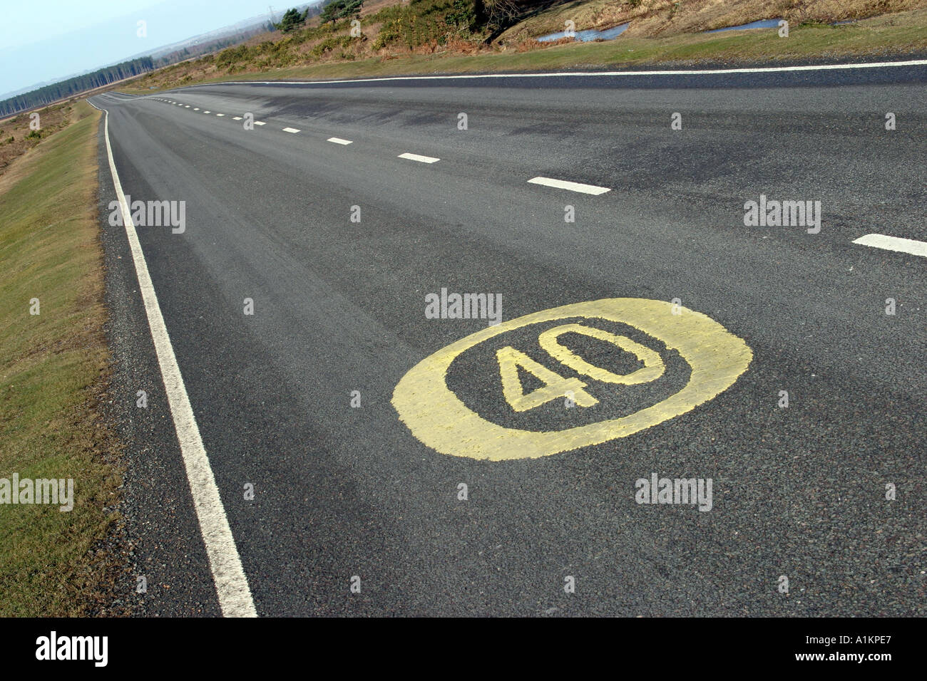 Road Speed Limit Stock Photo - Alamy