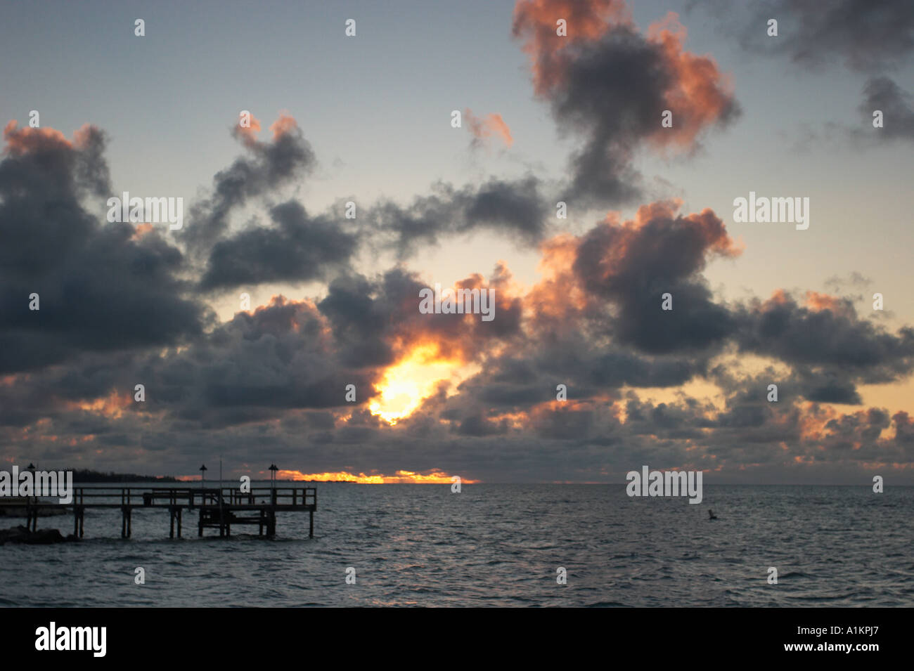 A dramatic sunrise over the ocean off the Florida Keys Stock Photo - Alamy