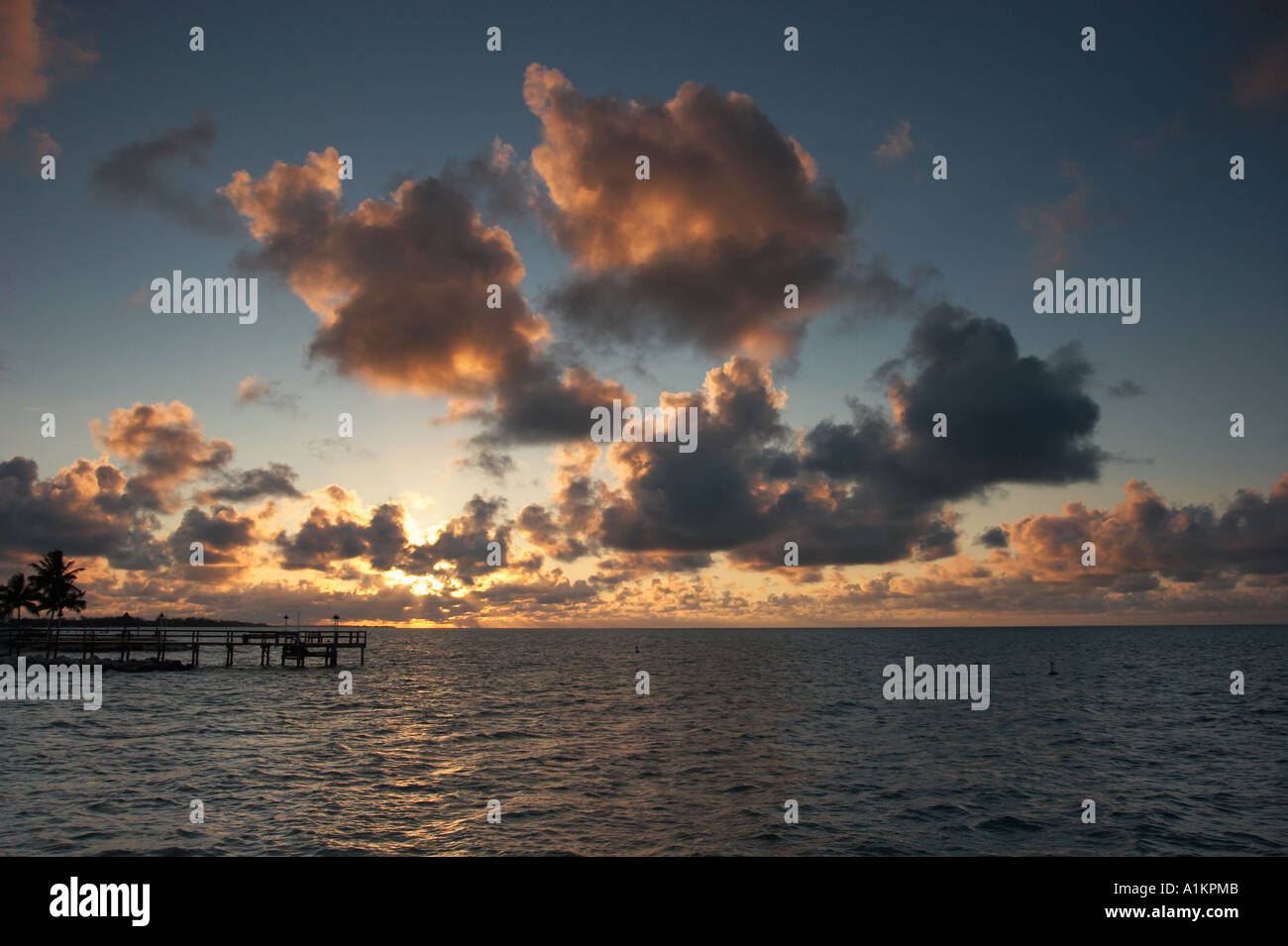 A dramatic sunrise over the ocean off the Florida Keys Stock Photo - Alamy