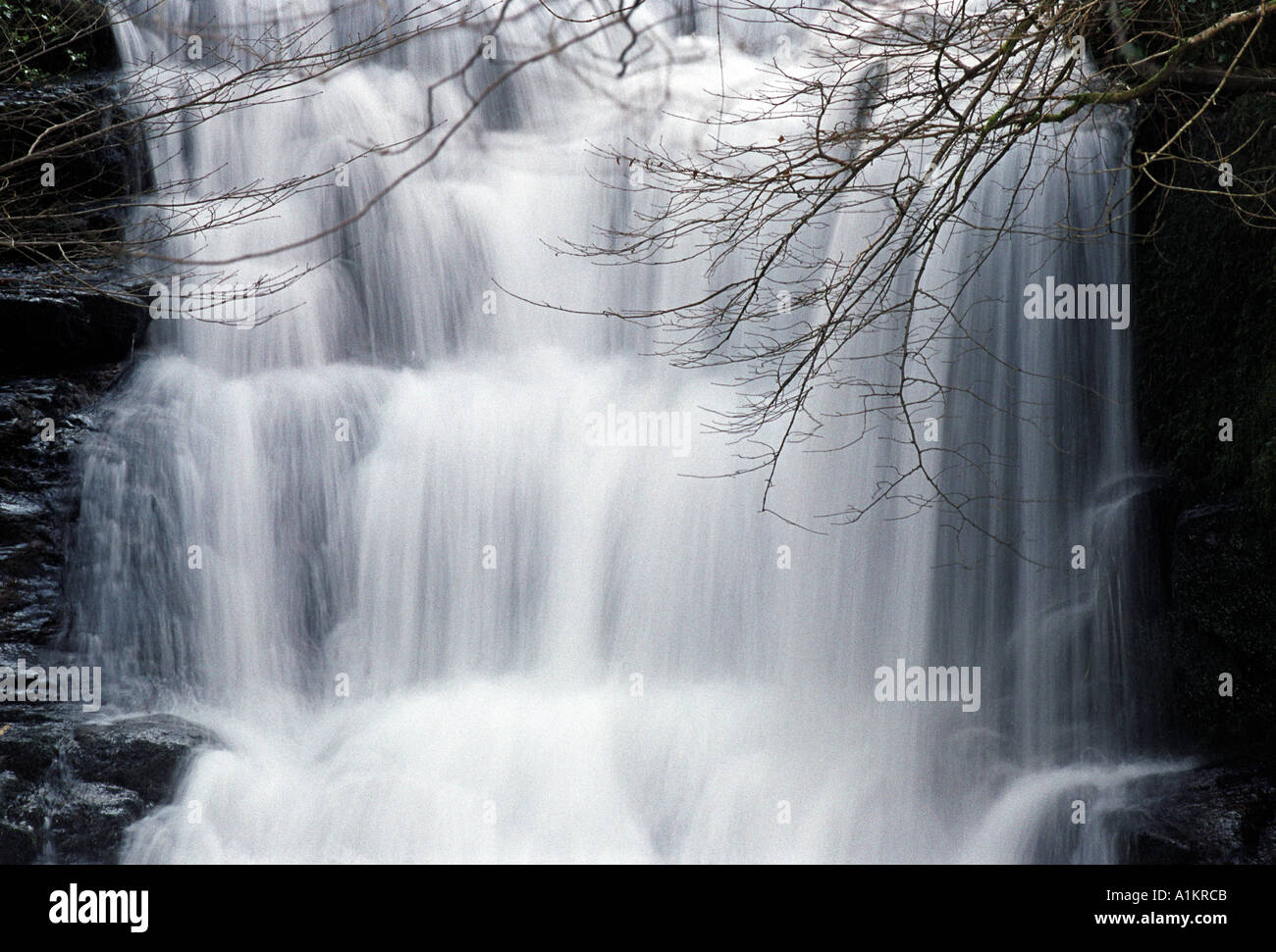 Watersmeet waterfall in Devon Britain UK Stock Photo - Alamy