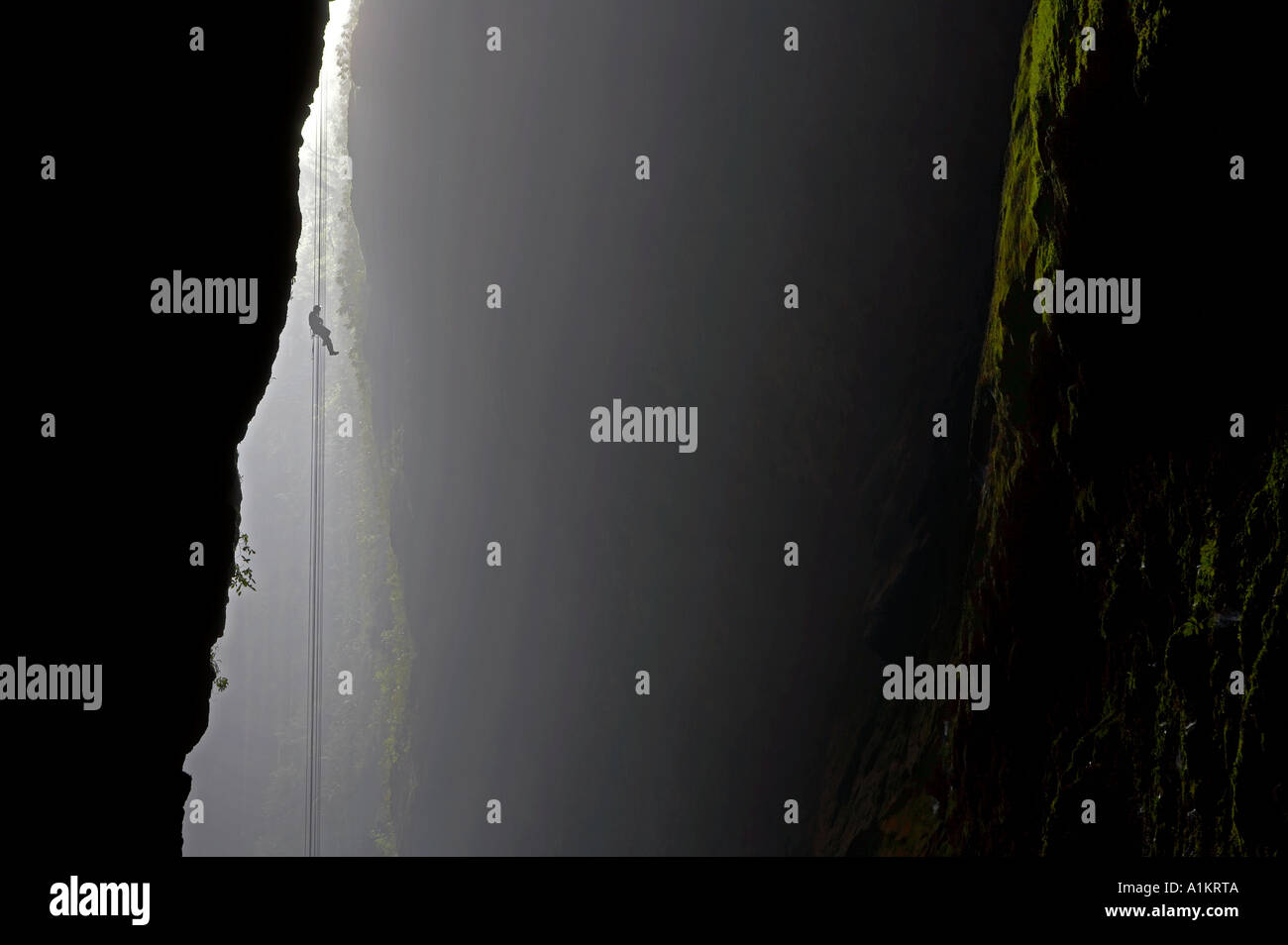 Waitomo Caves New Zealand 100 metre abseil rappel into Lost World ...