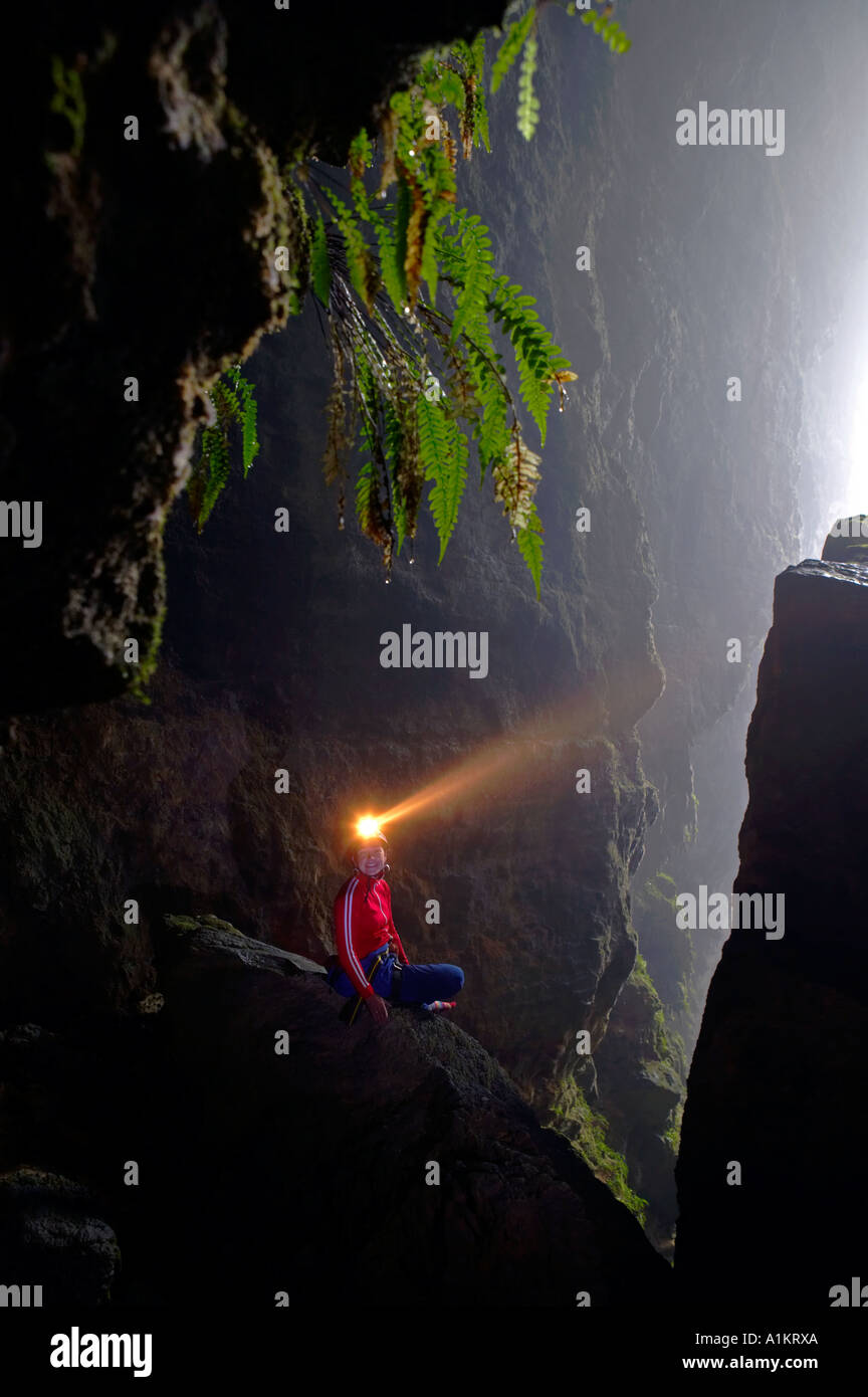 Waitomo Caves New Zealand 100 metre abseil rappel into Lost World ...