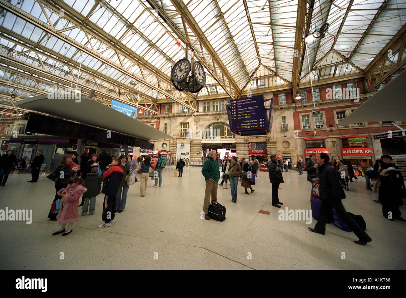 Interior of Waterloo Railway Station in London Britain UK Stock Photo ...