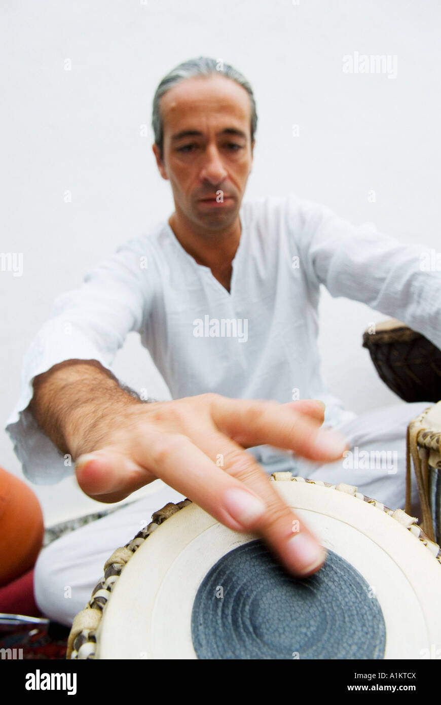 musician plays tabla drums Stock Photo - Alamy