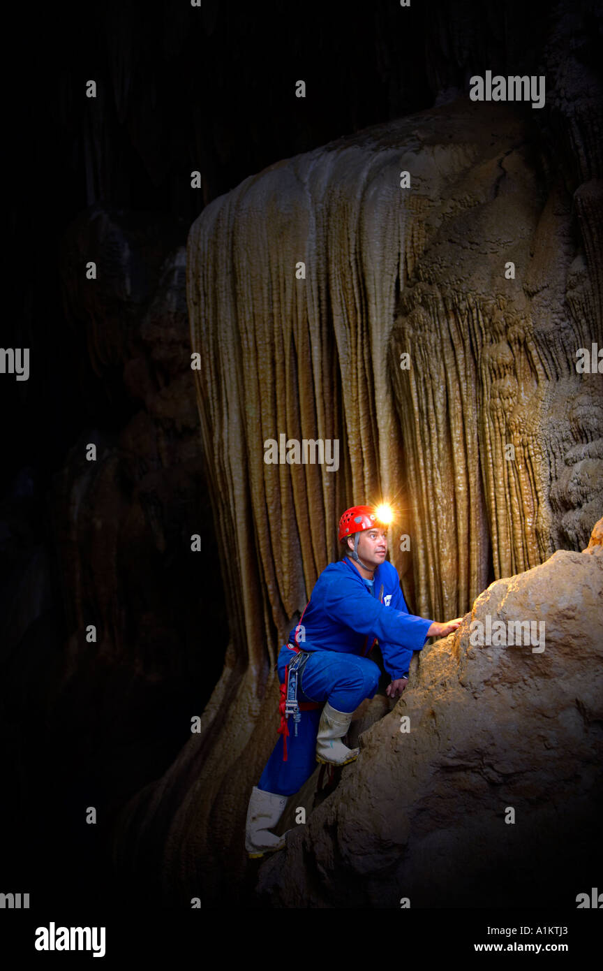 Waitomo Caves New Zealand 100 metre abseil rappel into Lost World ...