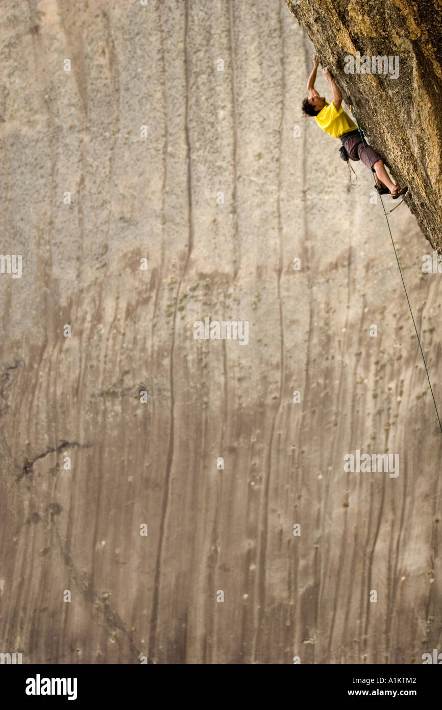 Climber in a overhang wall in Brazil Stock Photo - Alamy