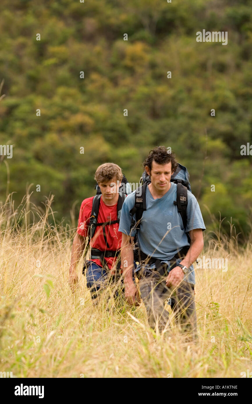 Two backpackers in summer mountain hi-res stock photography and images ...