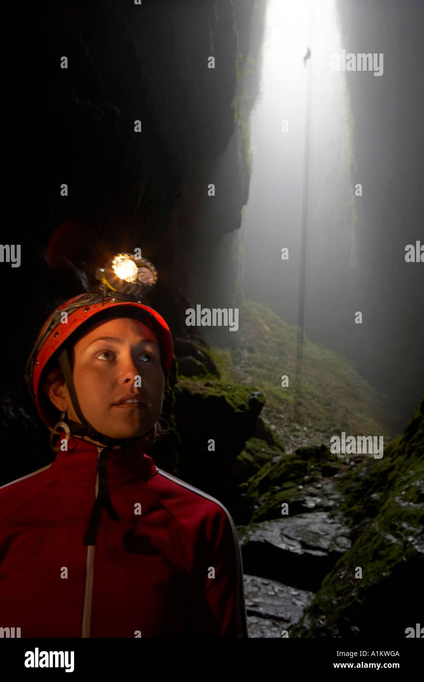 Waitomo Caves New Zealand 100 metre abseil rappel into Lost World ...