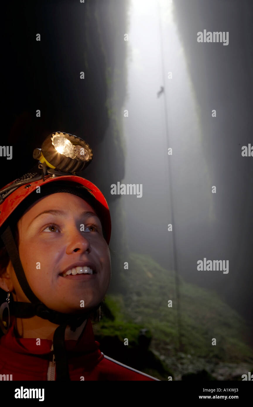 Waitomo Caves New Zealand 100 metre abseil rappel into Lost World ...