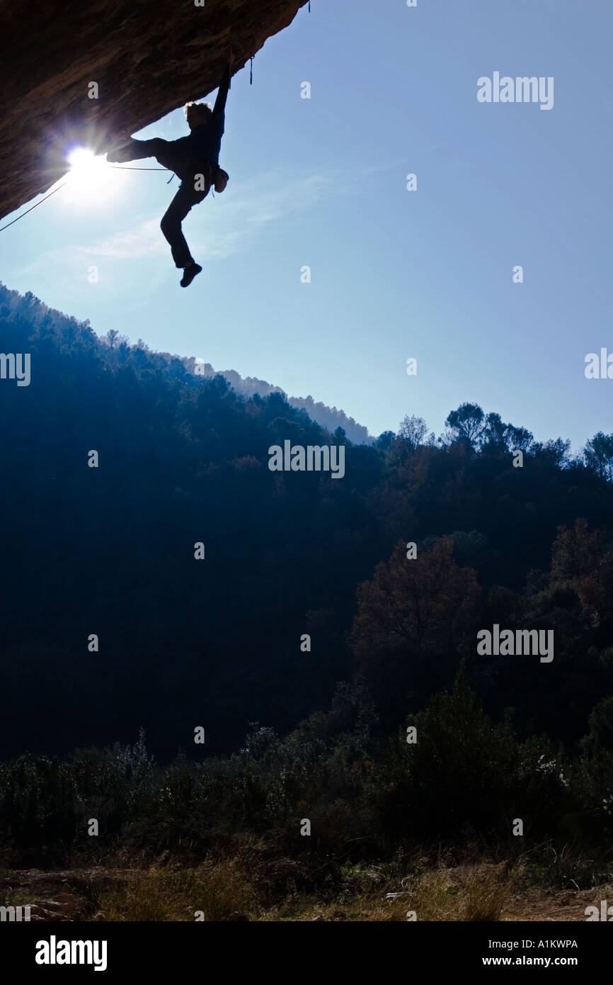 Hard core climber in a overhang wall Stock Photo - Alamy