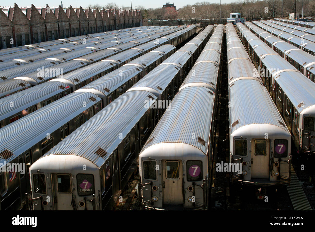 Flushing Queens Number 7 MTA NYTC Subway Depot New York City, USA Stock ...