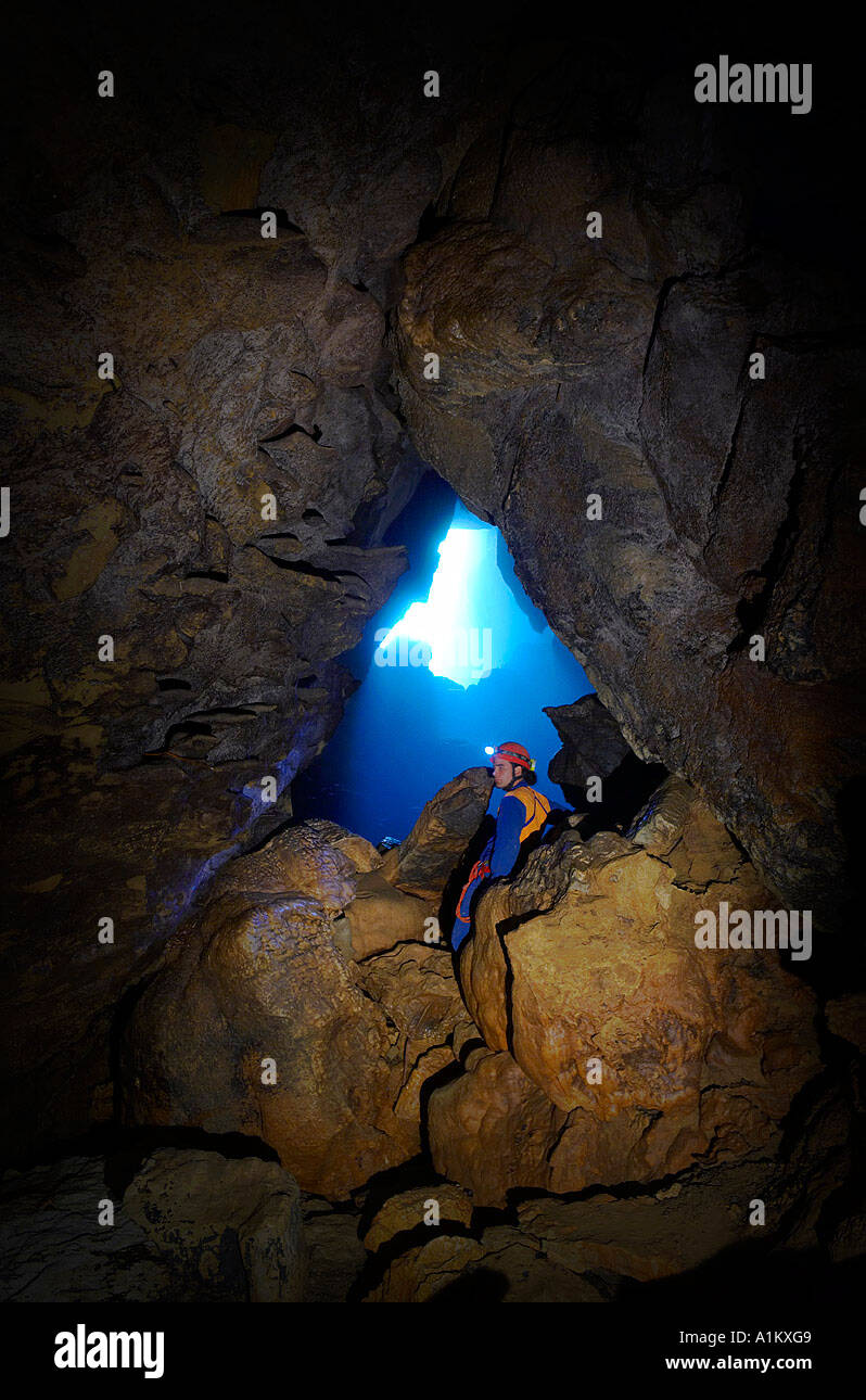 Waitomo Caves New Zealand 100 metre abseil rappel into Lost World ...