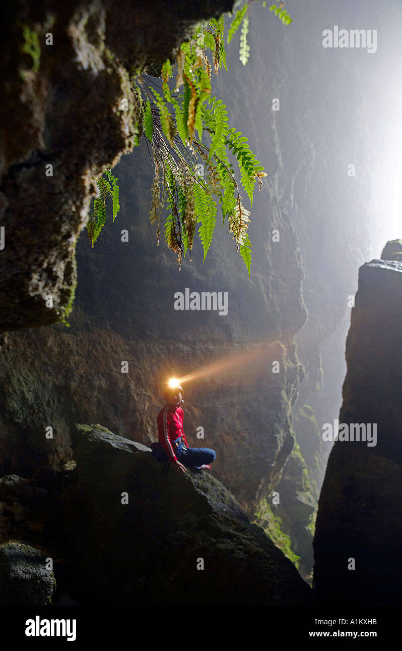Waitomo Caves New Zealand 100 metre abseil rappel into Lost World ...