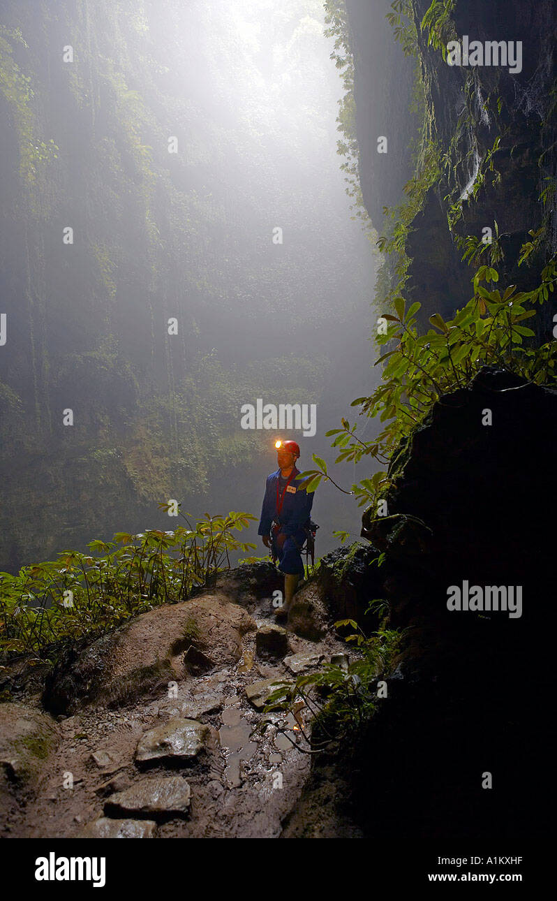 Waitomo Caves New Zealand 100 metre abseil rappel into Lost World ...