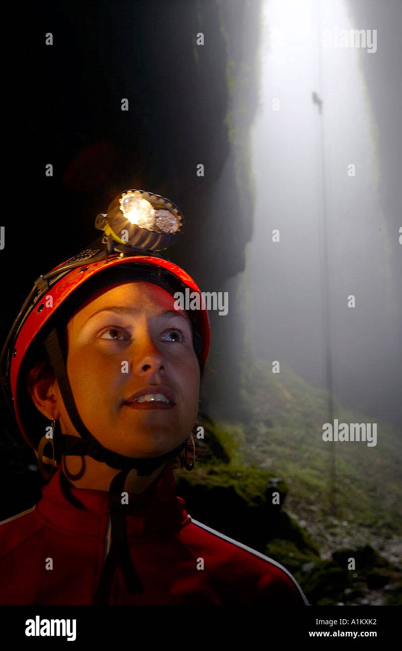 Waitomo Caves New Zealand 100 metre abseil rappel into Lost World ...