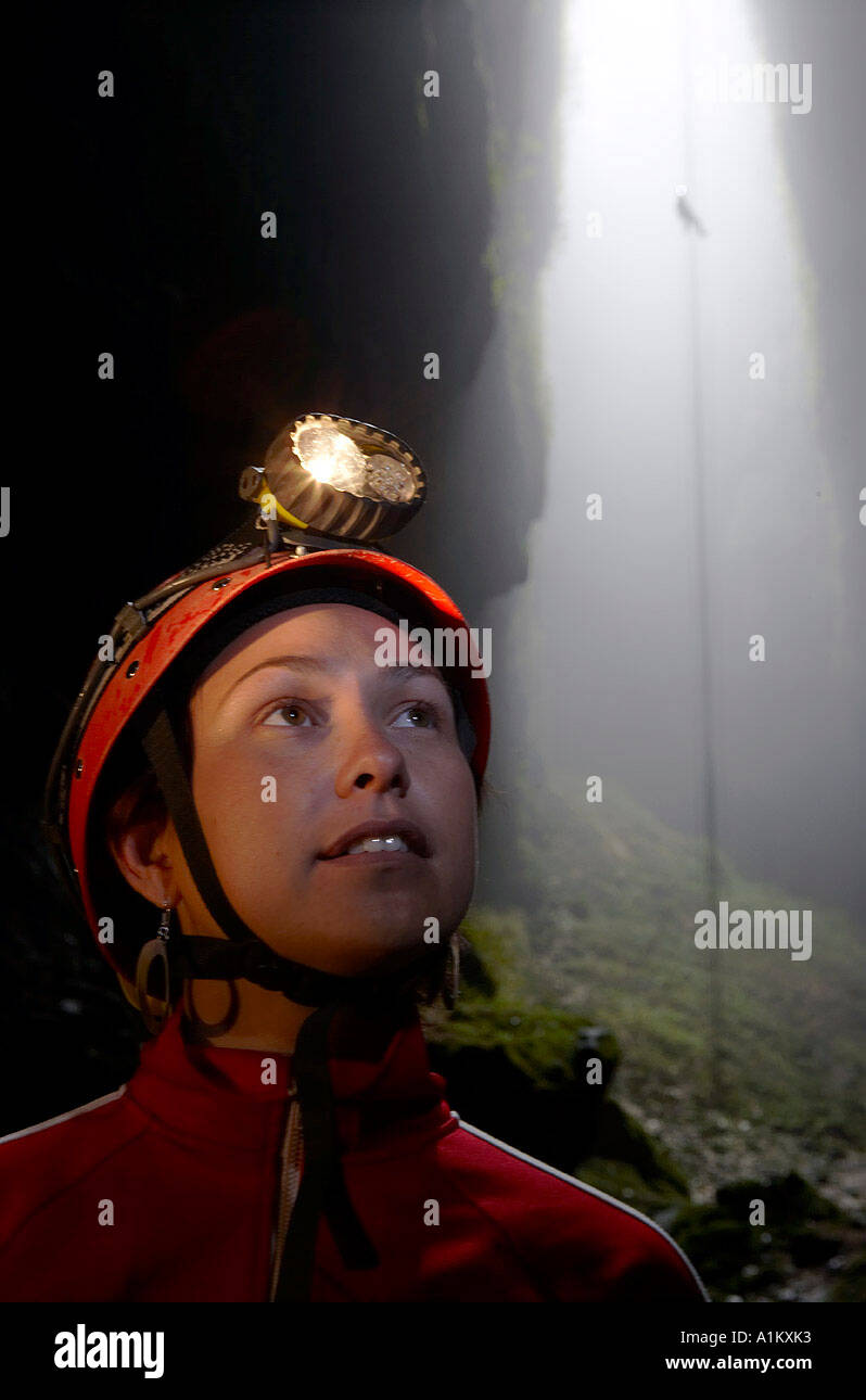 Waitomo Caves New Zealand 100 metre abseil rappel into Lost World ...