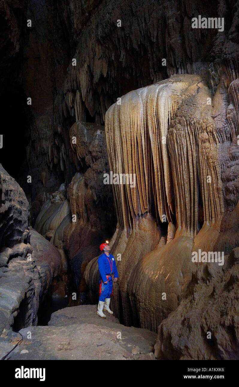 Waitomo Caves New Zealand 100 metre abseil rappel into Lost World ...