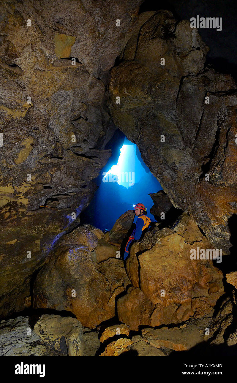 Waitomo Caves New Zealand 100 metre abseil rappel into Lost World ...