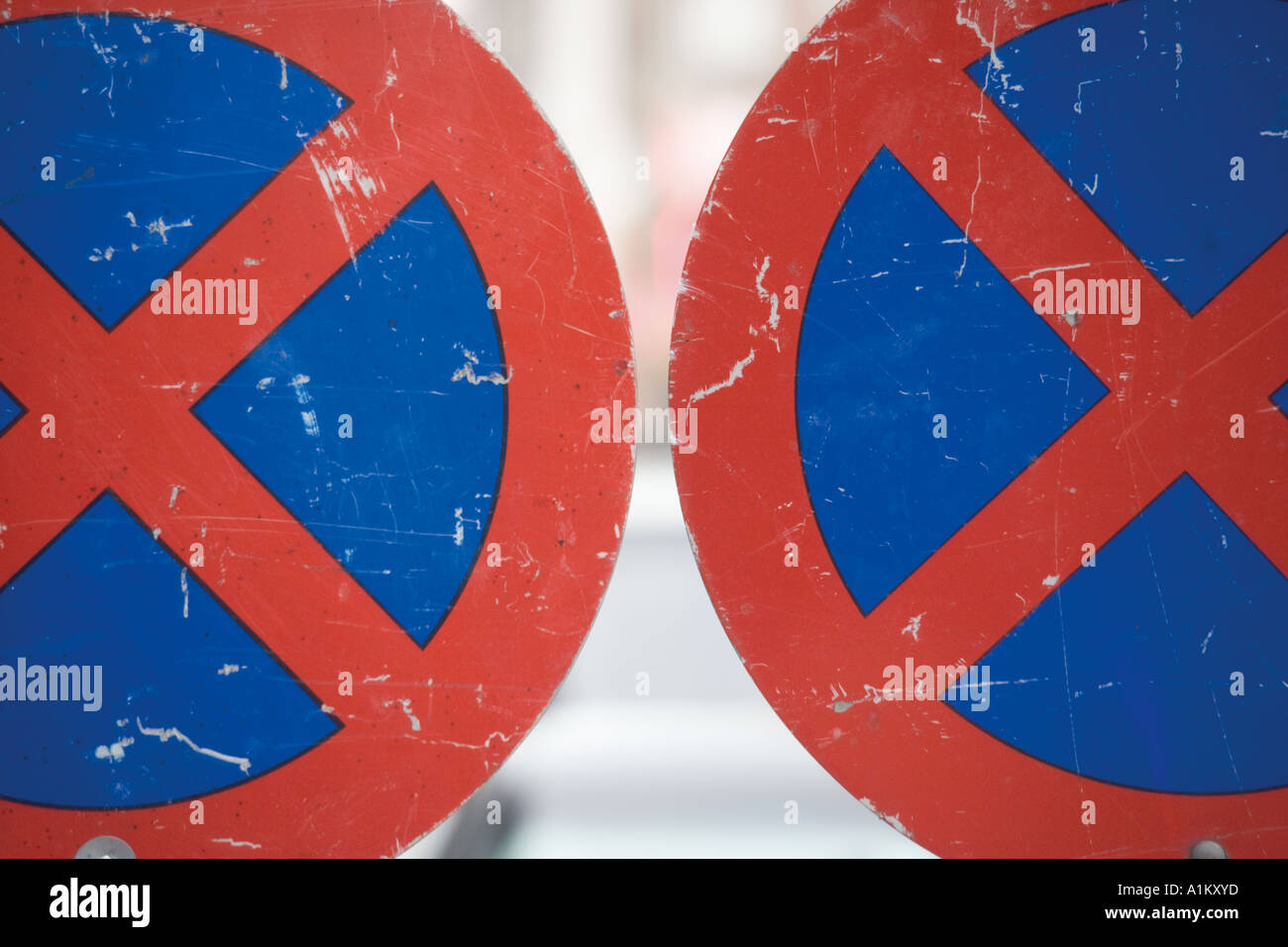 Two No Stopping signs in city street Stock Photo - Alamy