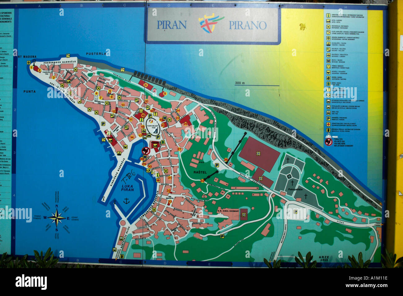 Piran, orientation map Stock Photo - Alamy