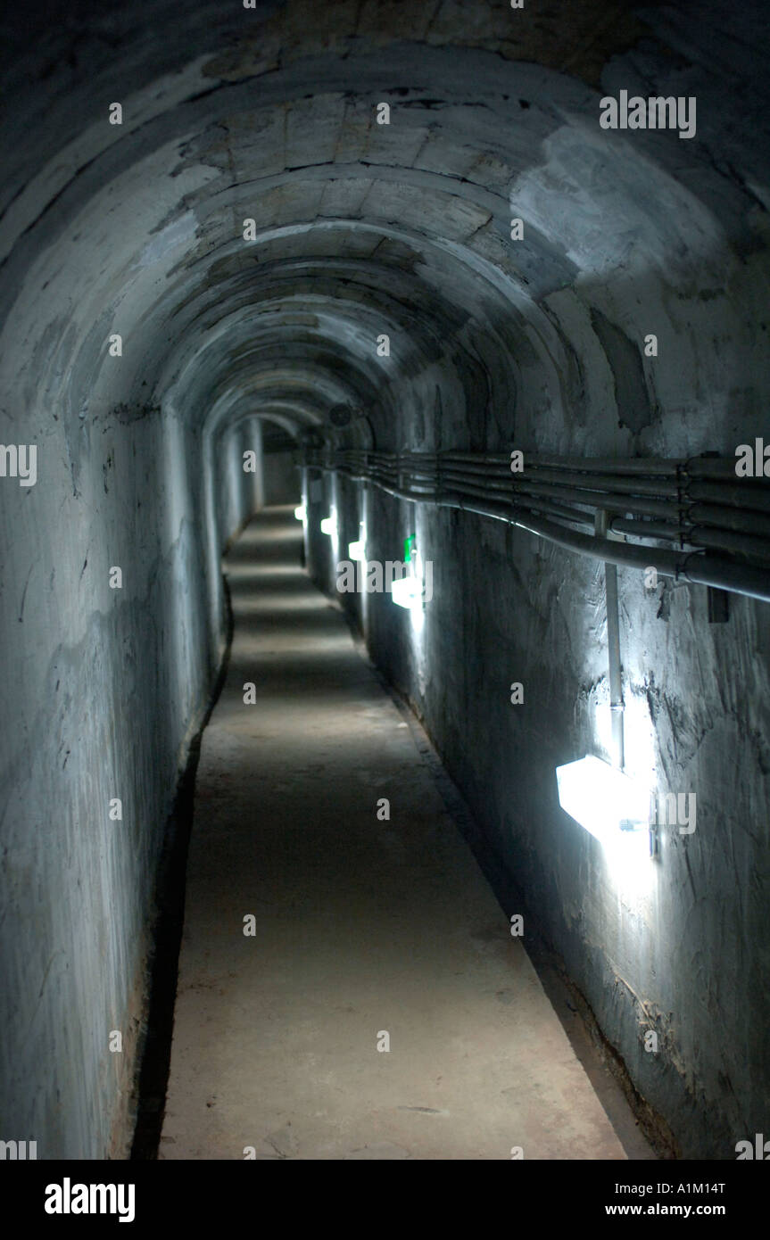 War tunnel under the township of Jincheng, Kinmen Island, Taiwan Stock ...