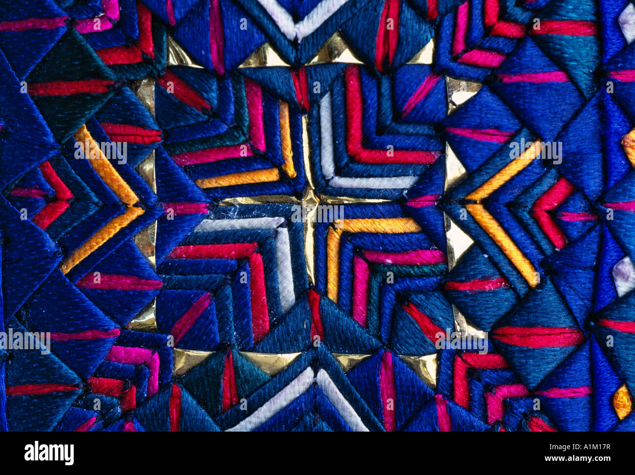 Miao people's embroidery piece closeup China Stock Photo - Alamy