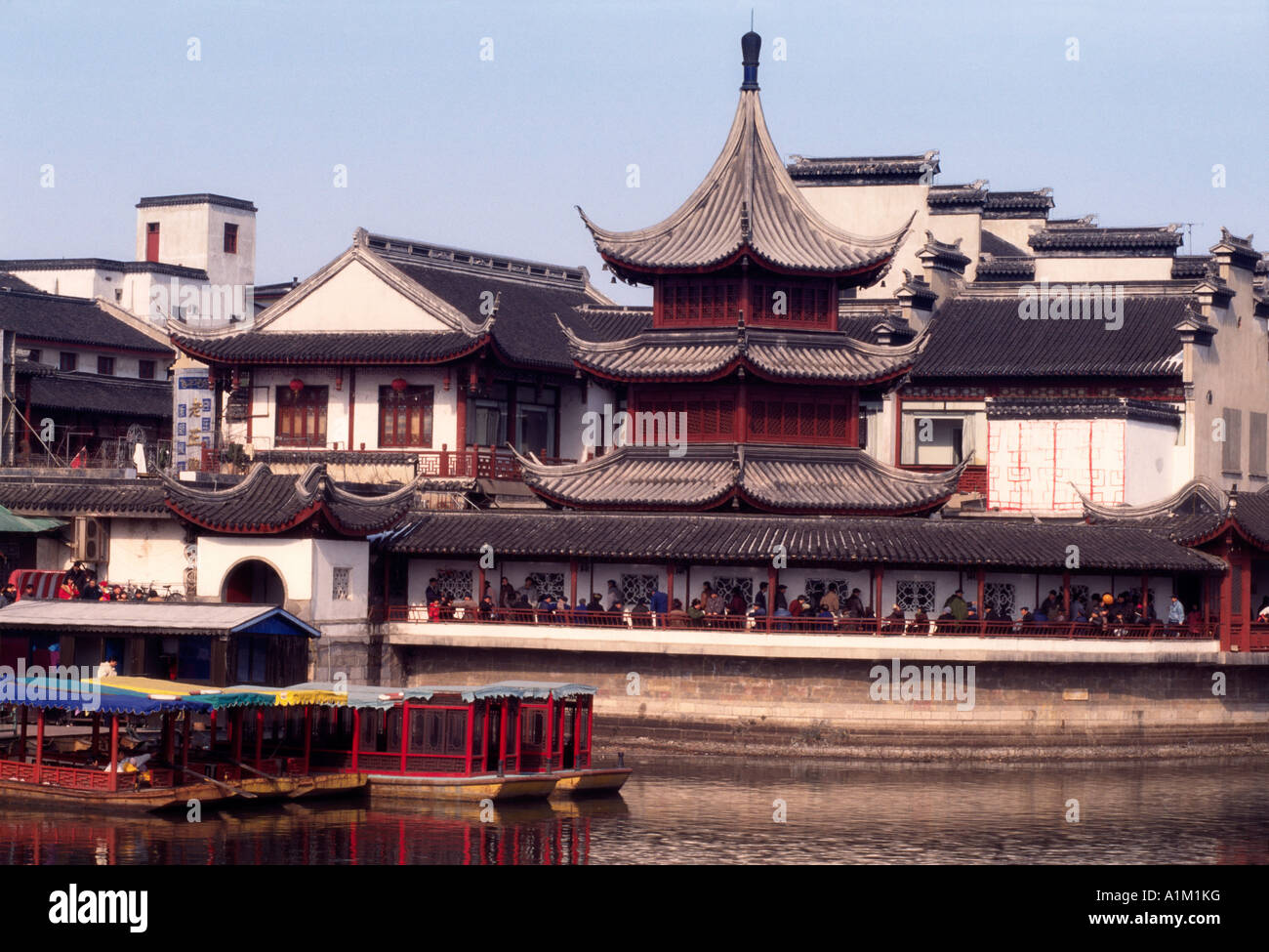 China Jiangsu Province Nanjing traditional architecture by Huai River ...