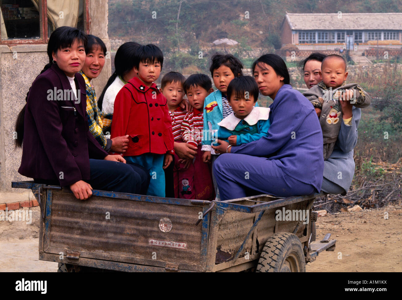 China Hebei Province local villagers in a cart Stock Photo - Alamy
