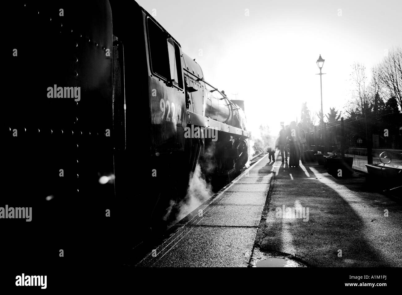 Steam locomotive train ride Black and White Stock Photos & Images - Alamy