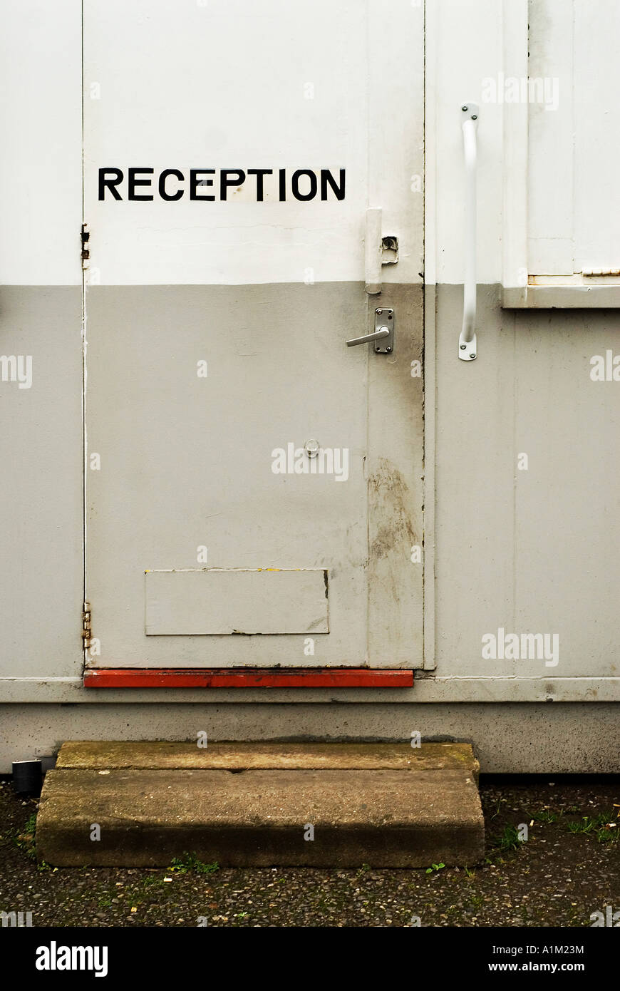 A very unwelcoming reception door Stock Photo - Alamy