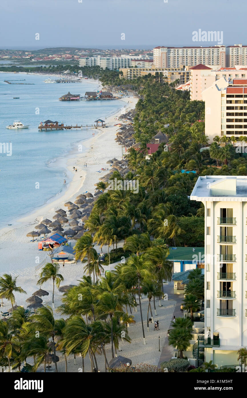 High Rise Resort Area, Palm Beach, Aruba, Caribbean Stock Photo - Alamy
