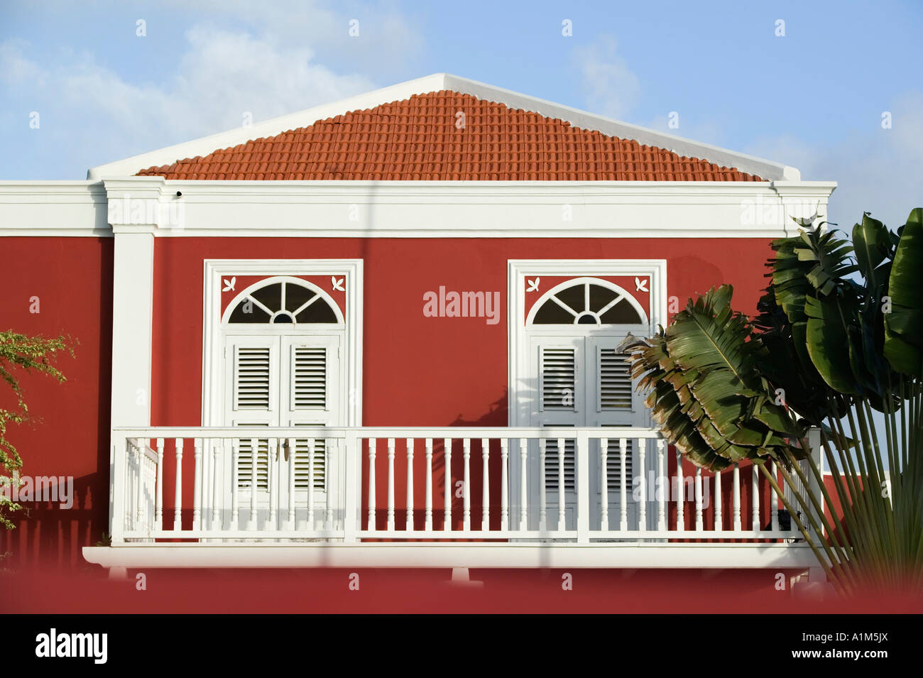 Colorful Aruban Government Building, Oranjestad, Aruba, Caribbean Stock ...