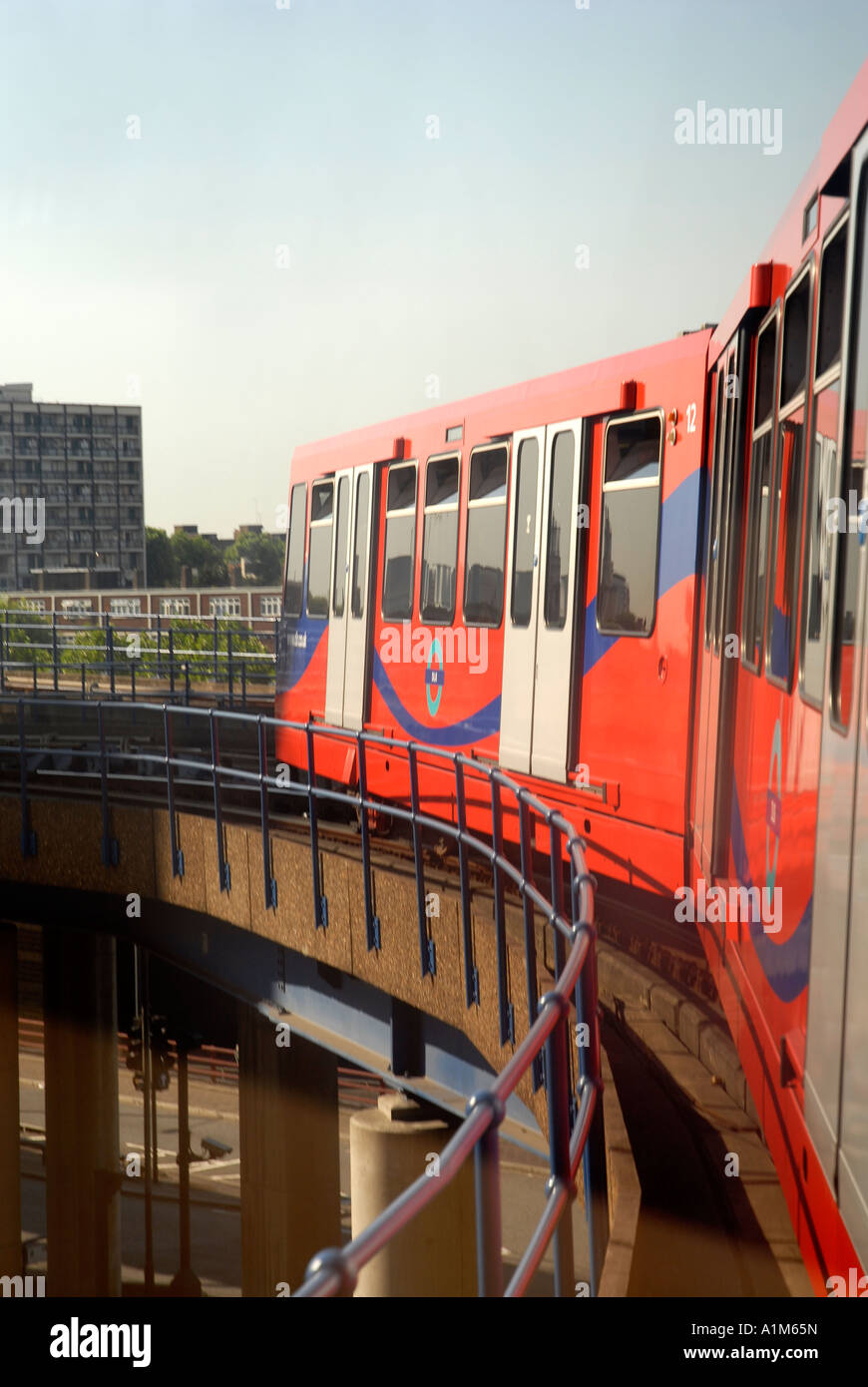 Docklands Light Railway train in Docklands London Stock Photo - Alamy