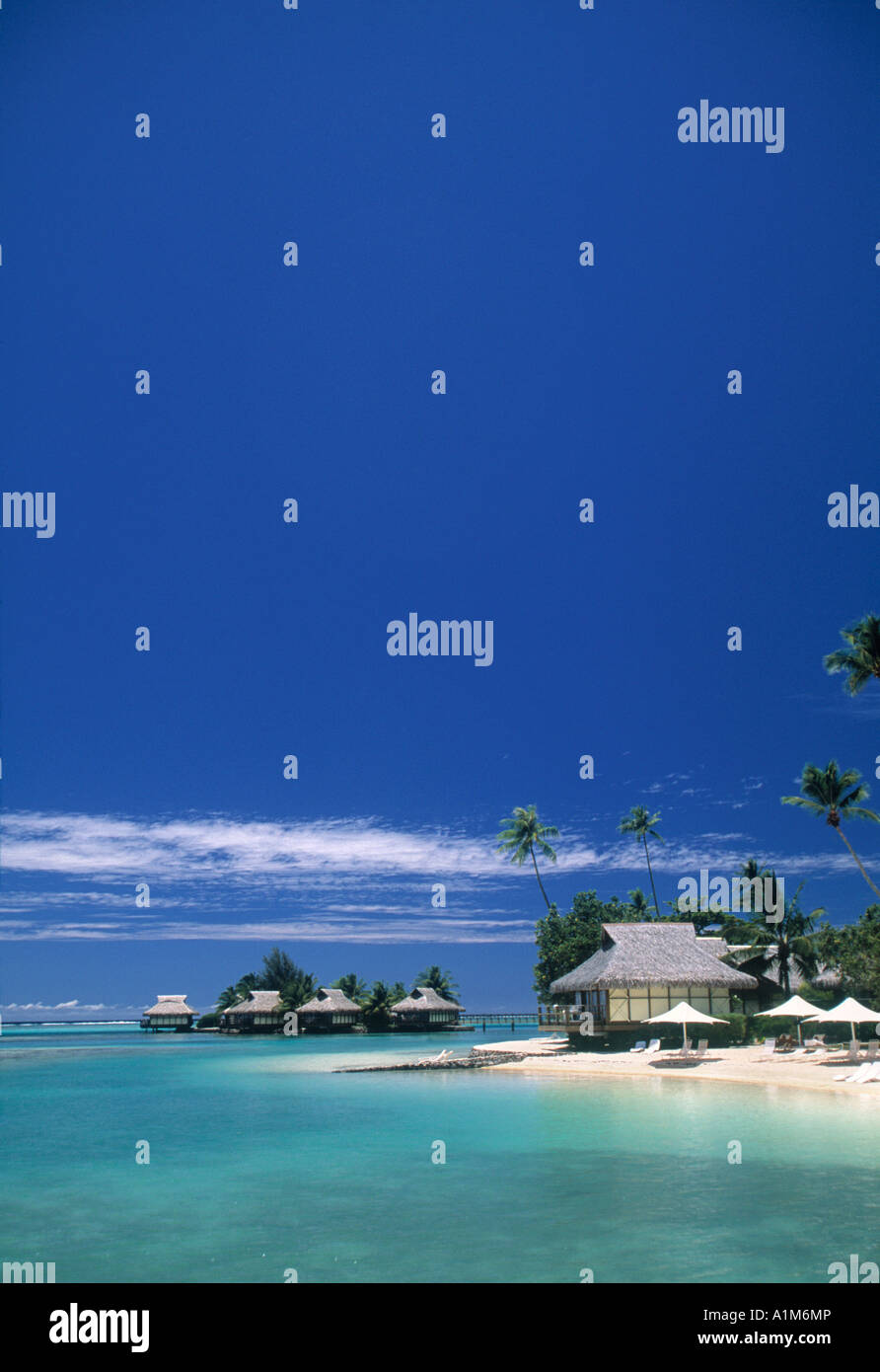 Beach Huts, Moorea, French Polynesia Stock Photo - Alamy