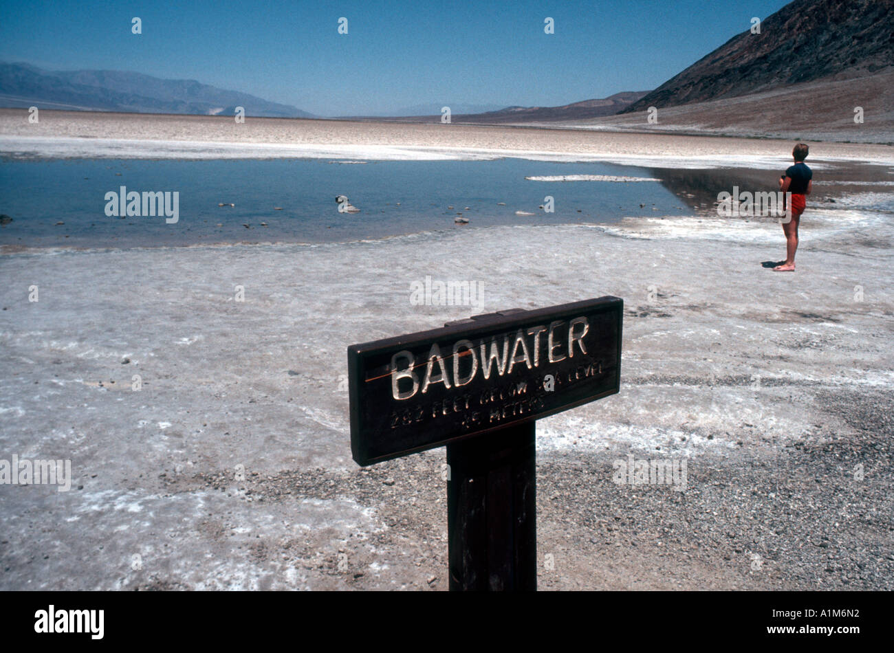 Death valley below sea level sign basin national park hi-res stock ...