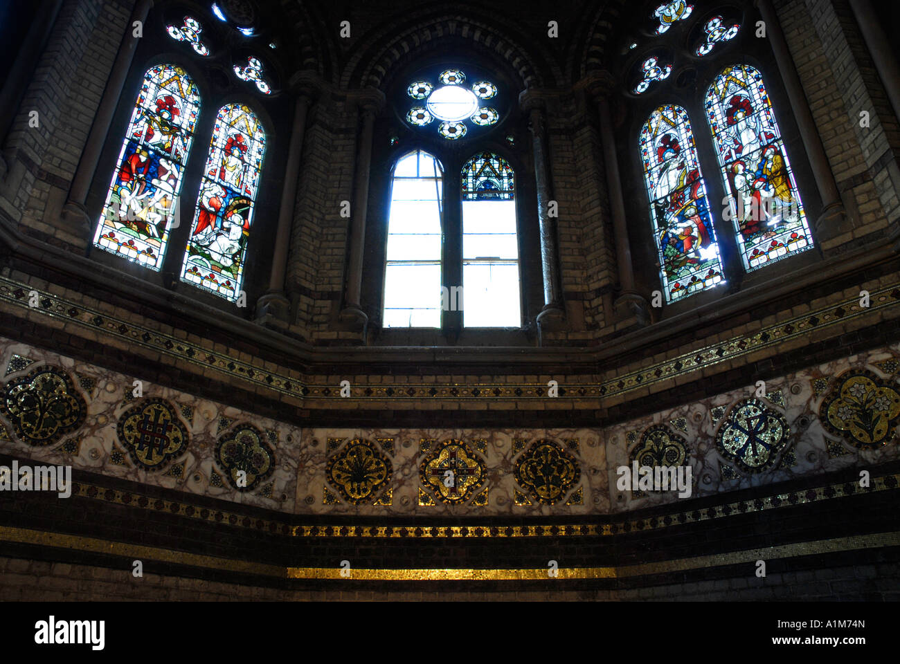 Stained glass windows in the disused church of St Stephens in ...