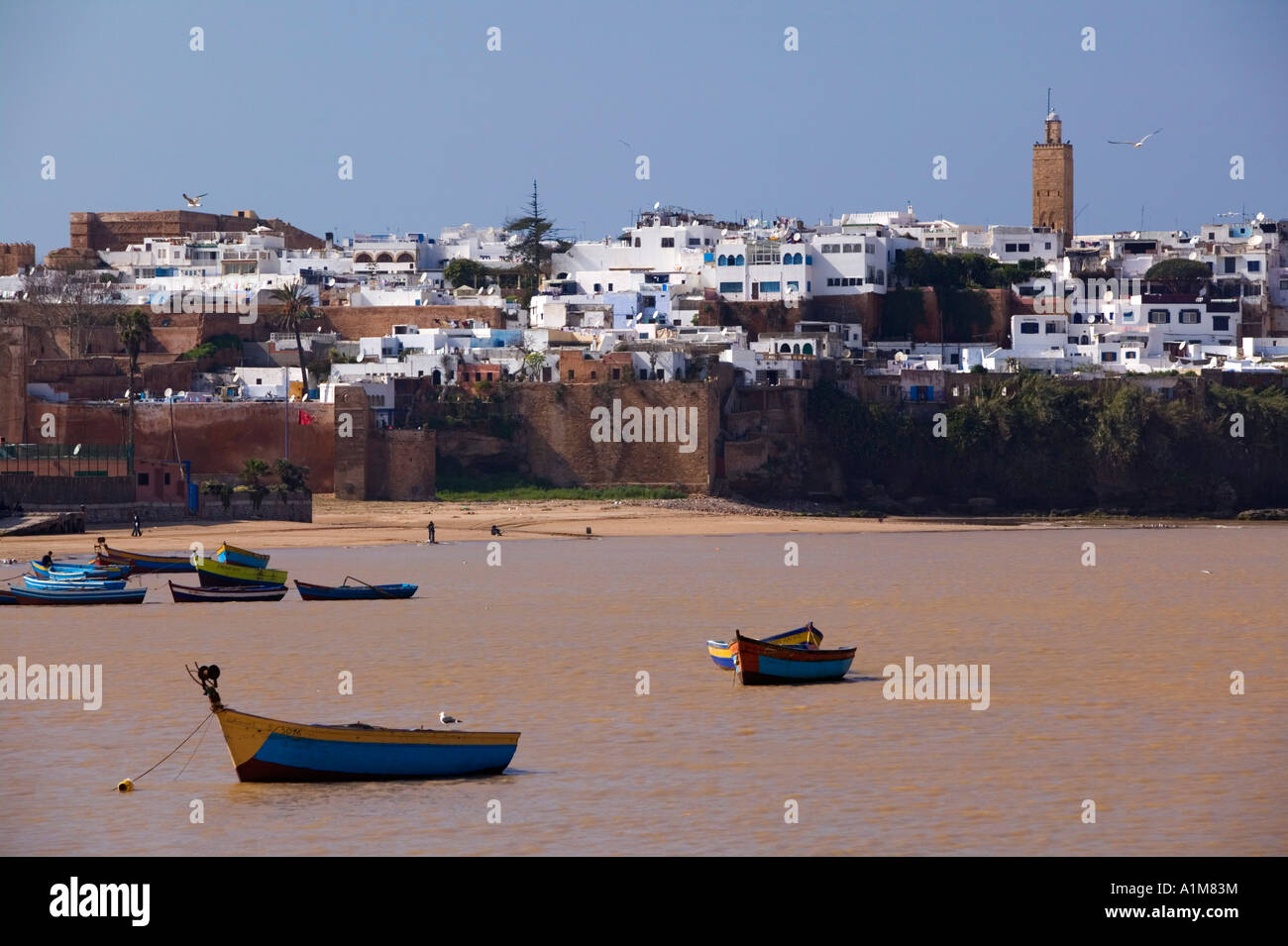 Oued Bou Regreg River view of Kasbah des Oudaias, Rabat, Morocco Stock ...