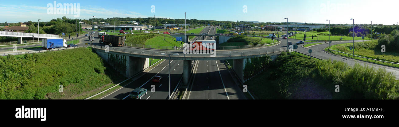 Newbridge Roundabout and Junction of M9, M8, and A8 roads, near ...
