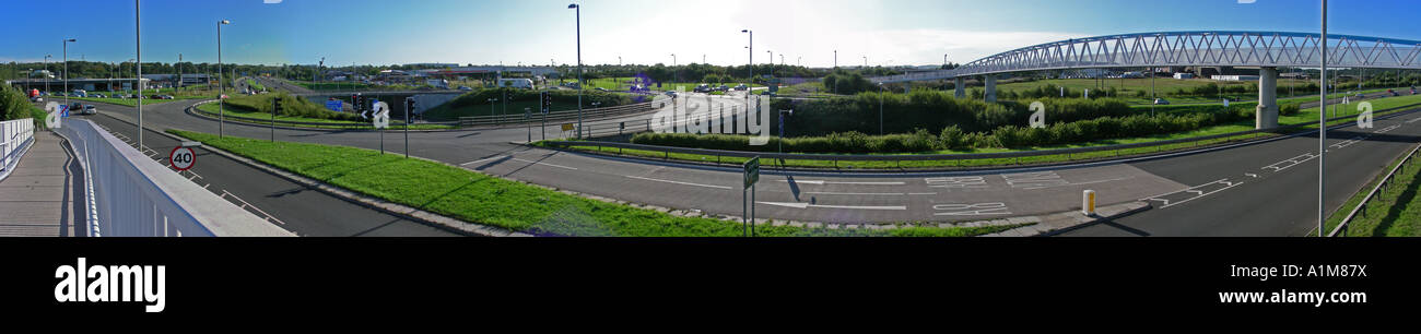 Newbridge Roundabout and Junction of M9, M8, and A8 roads, near ...