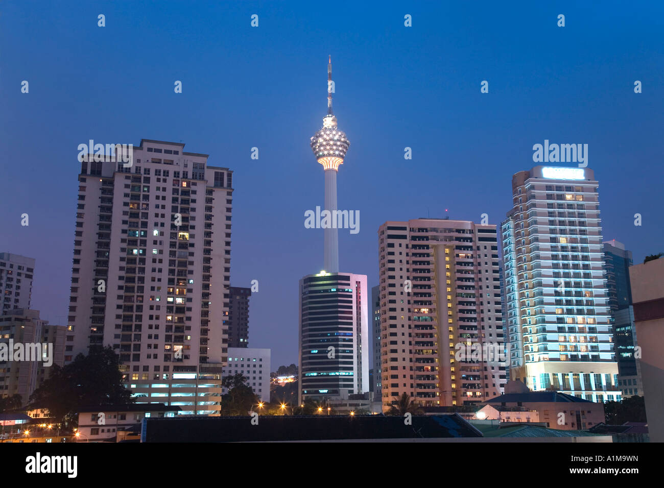 KL Tower viewed from Bukit Bintang, Kuala Lumpur, Malaysia Stock Photo ...
