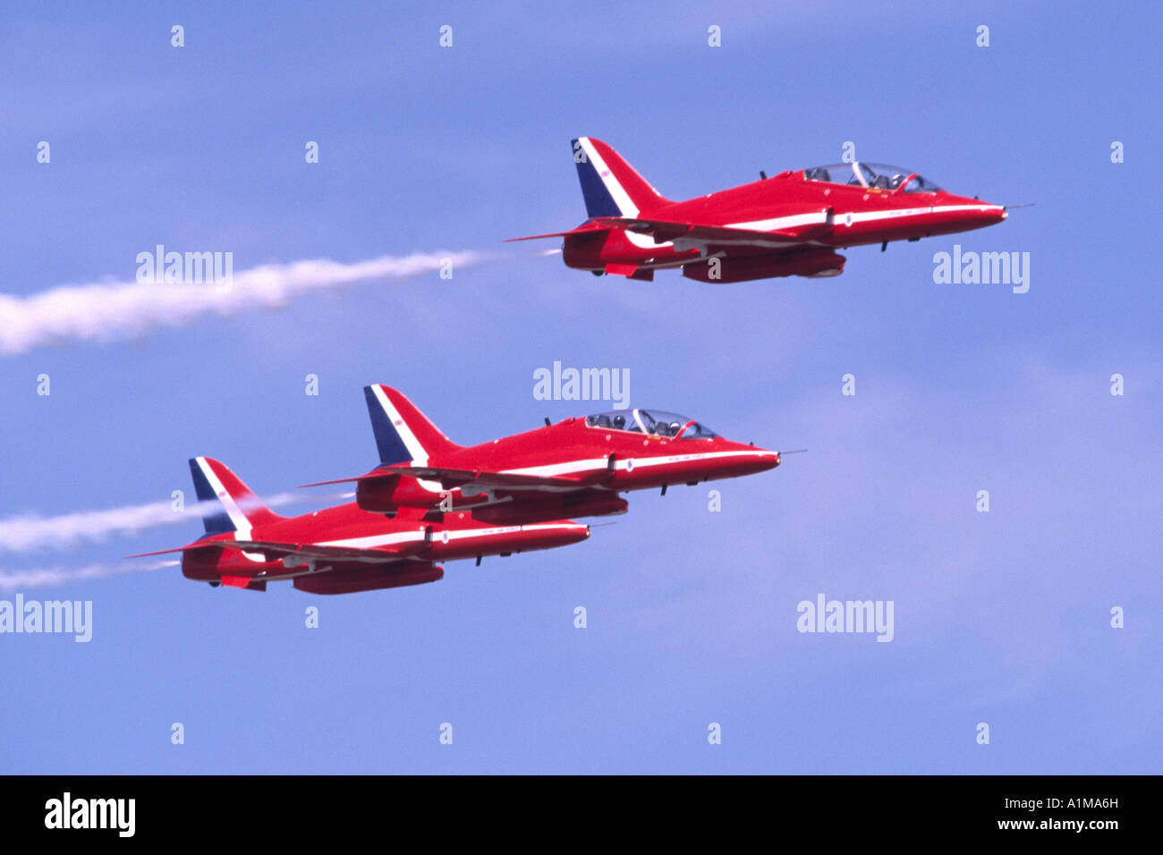 Red Arrows BAe Hawk T1 formation flypast at Fairford RIAT airshow Stock Photo - Alamy