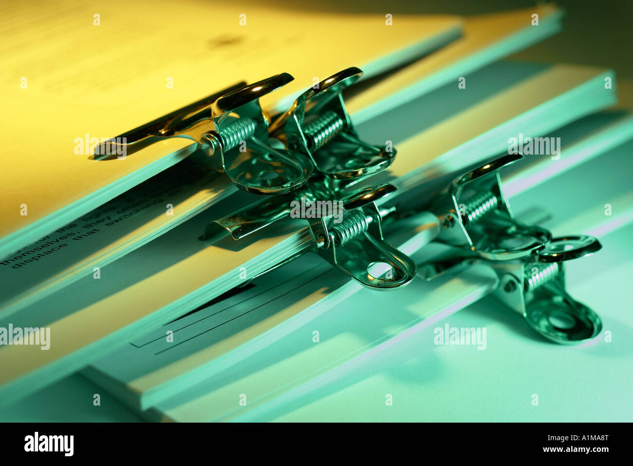 Bulldog Clips with Documents Stock Photo - Alamy