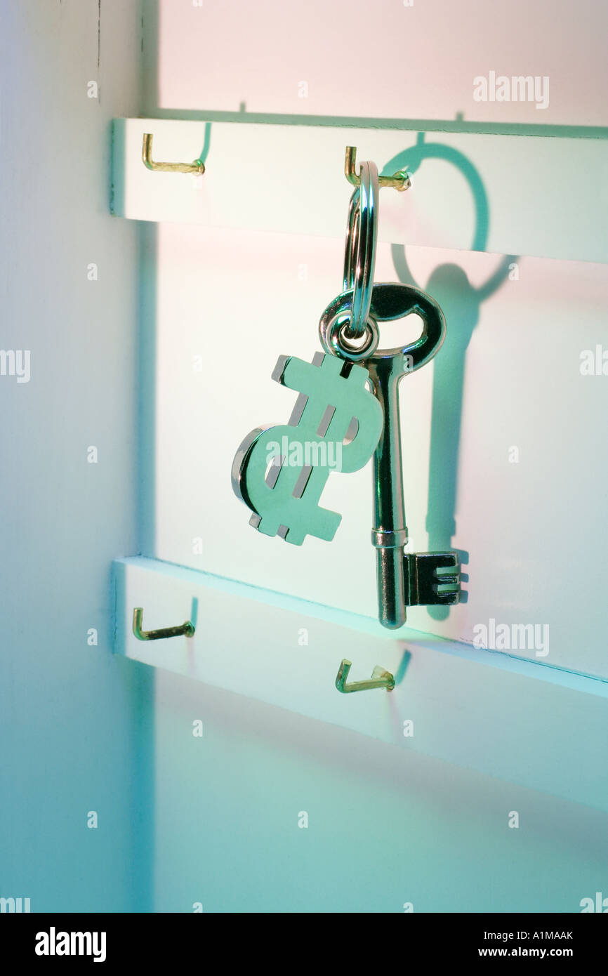 Key and Keyring with Dollar Symbol Stock Photo - Alamy